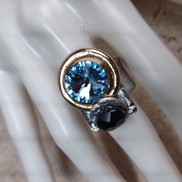 J Jansen | Jewelry | J Jansen Aqua Swarovski Crystalonyx Silvergold ...